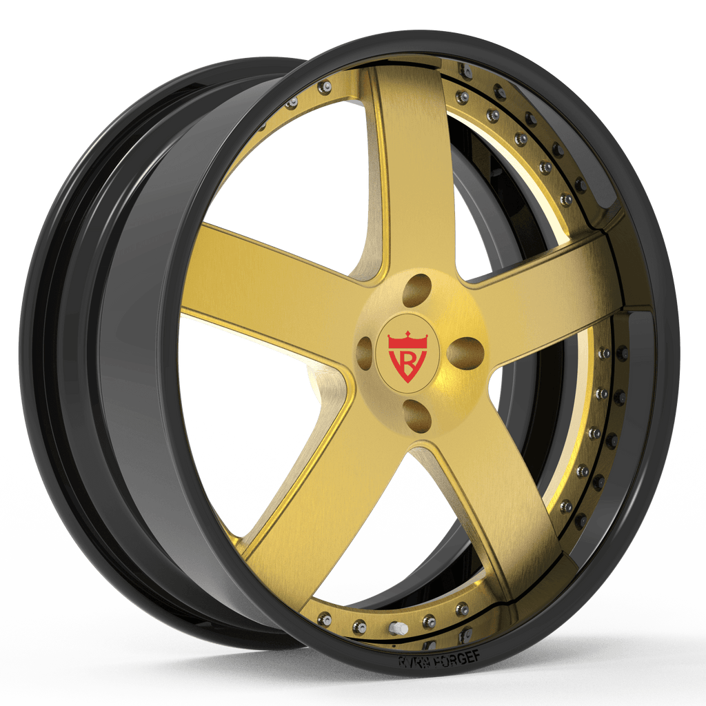 2-PIECE FORGED 5 SPOKE DEEP LIP MUSTANG WHEELS: RV-DF93