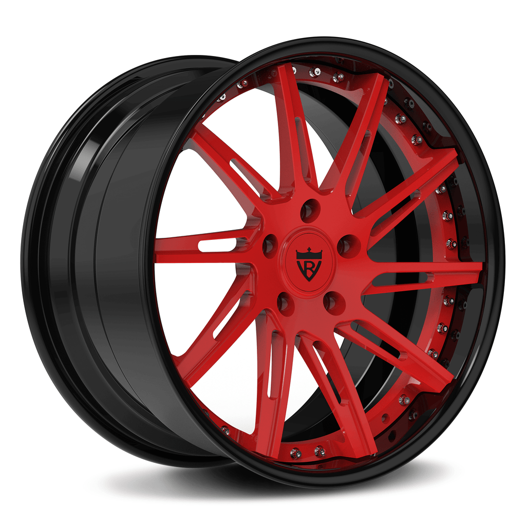 Custom Forged 2-Piece Red & Black Wheels: RV-DR06 – RVRN WHEELS