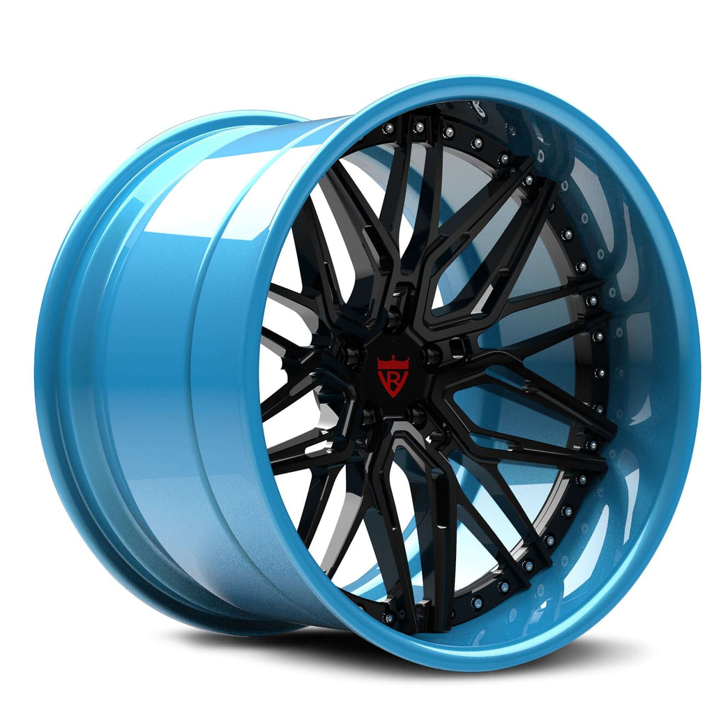 CUSTOM DEEP DISH 2-PIECE FORGED RED WHEELS: RV-T081