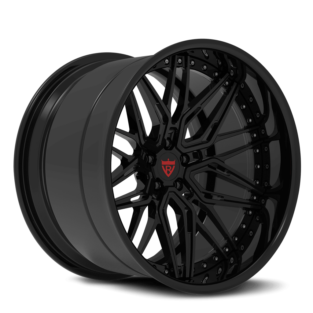DEEP DISH 3-PIIECE FULLY FORGED WHEELS: RV-T081 BLACK RIMS
