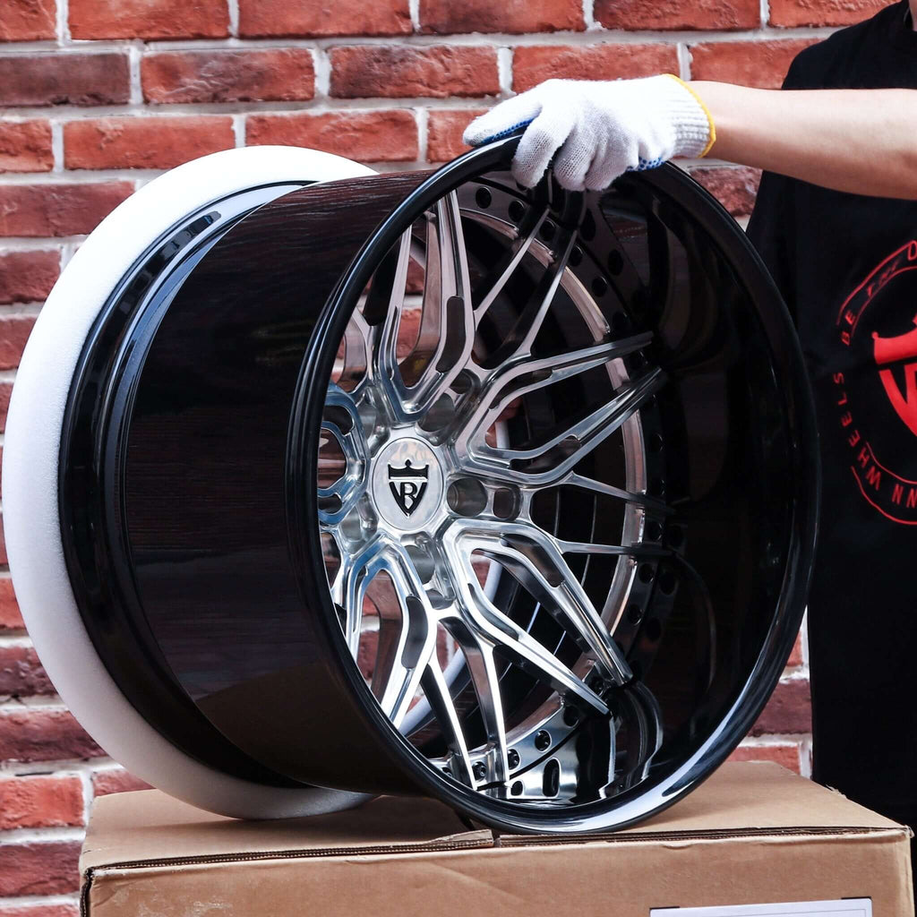 DEEP DISH CUSTOM FULLY FORGED 2-PIECE BLUE WHEELS: RV-T081